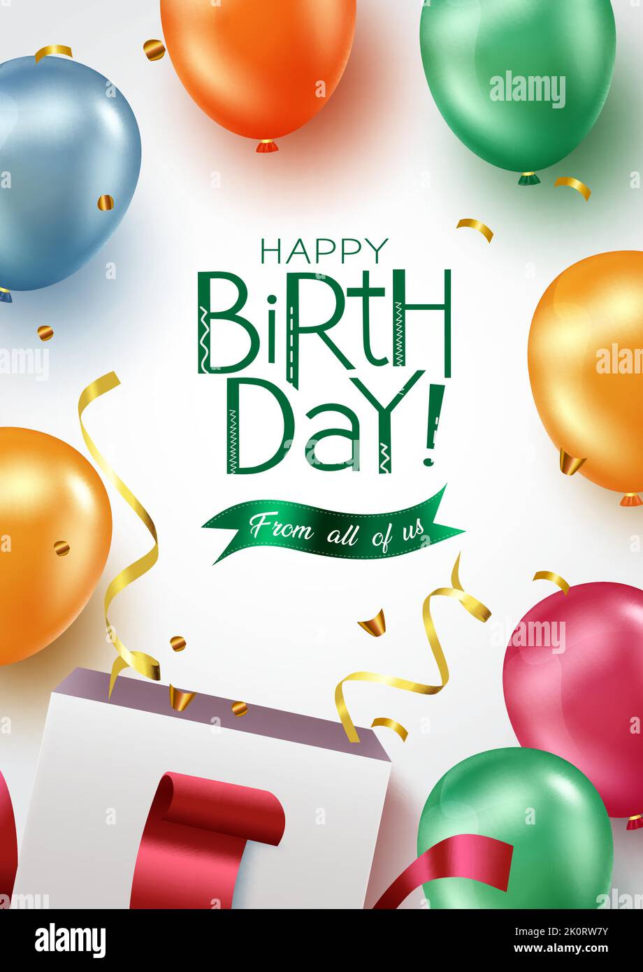 Birthday greeting vector poster design. Happy birthday text in white ...