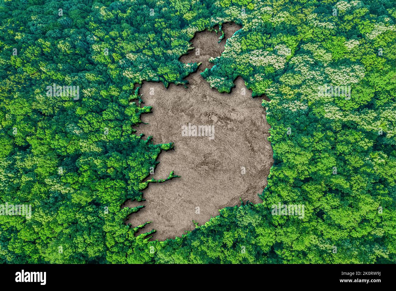 Sustainable habitat Map of Ireland, Environment concept Stock Photo - Alamy
