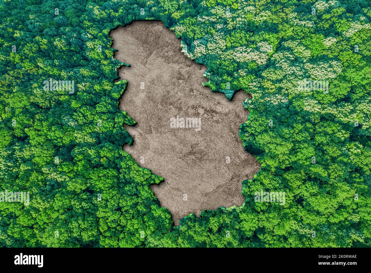 Sustainable habitat Map of Serbia, Environment concept Stock Photo - Alamy