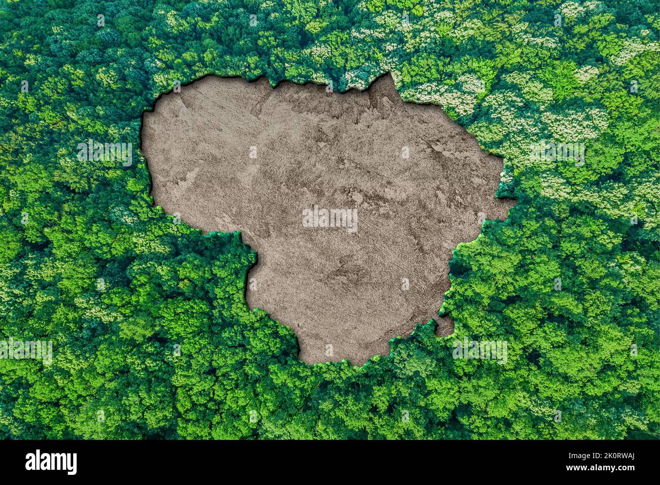 Sustainable habitat Map of Lithuania, Environment concept Stock Photo ...