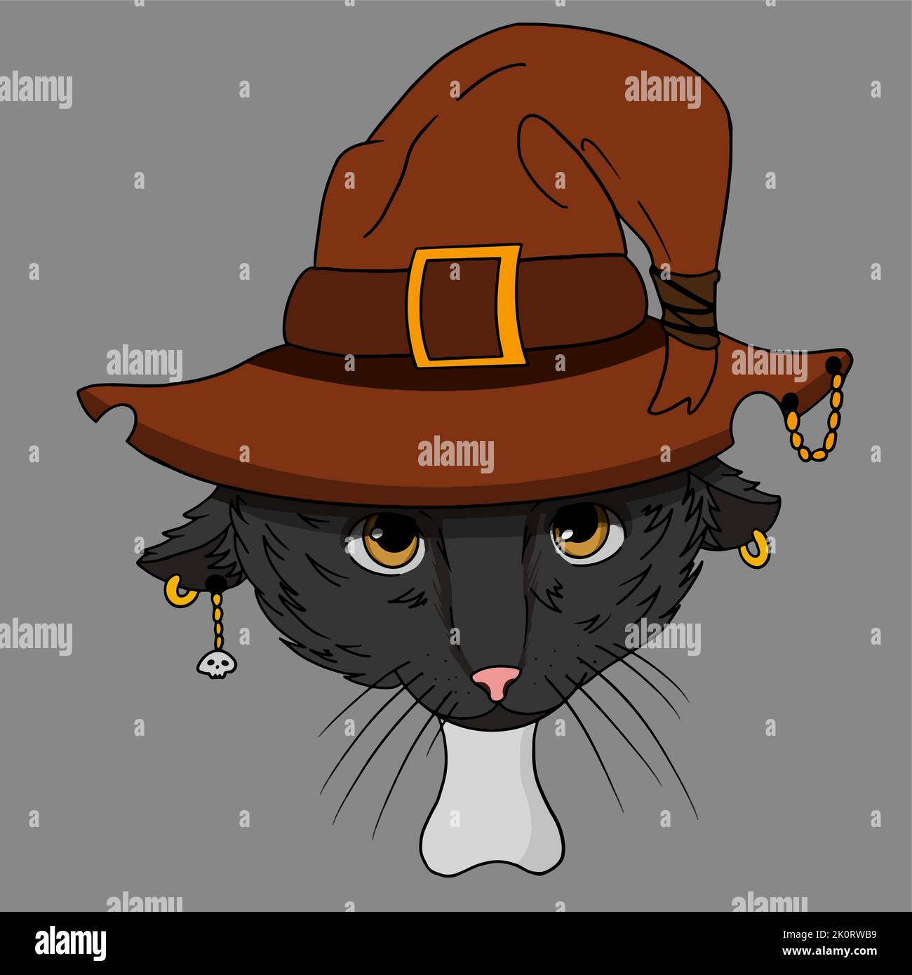 Animal skull in autumn Stock Vector Images - Alamy