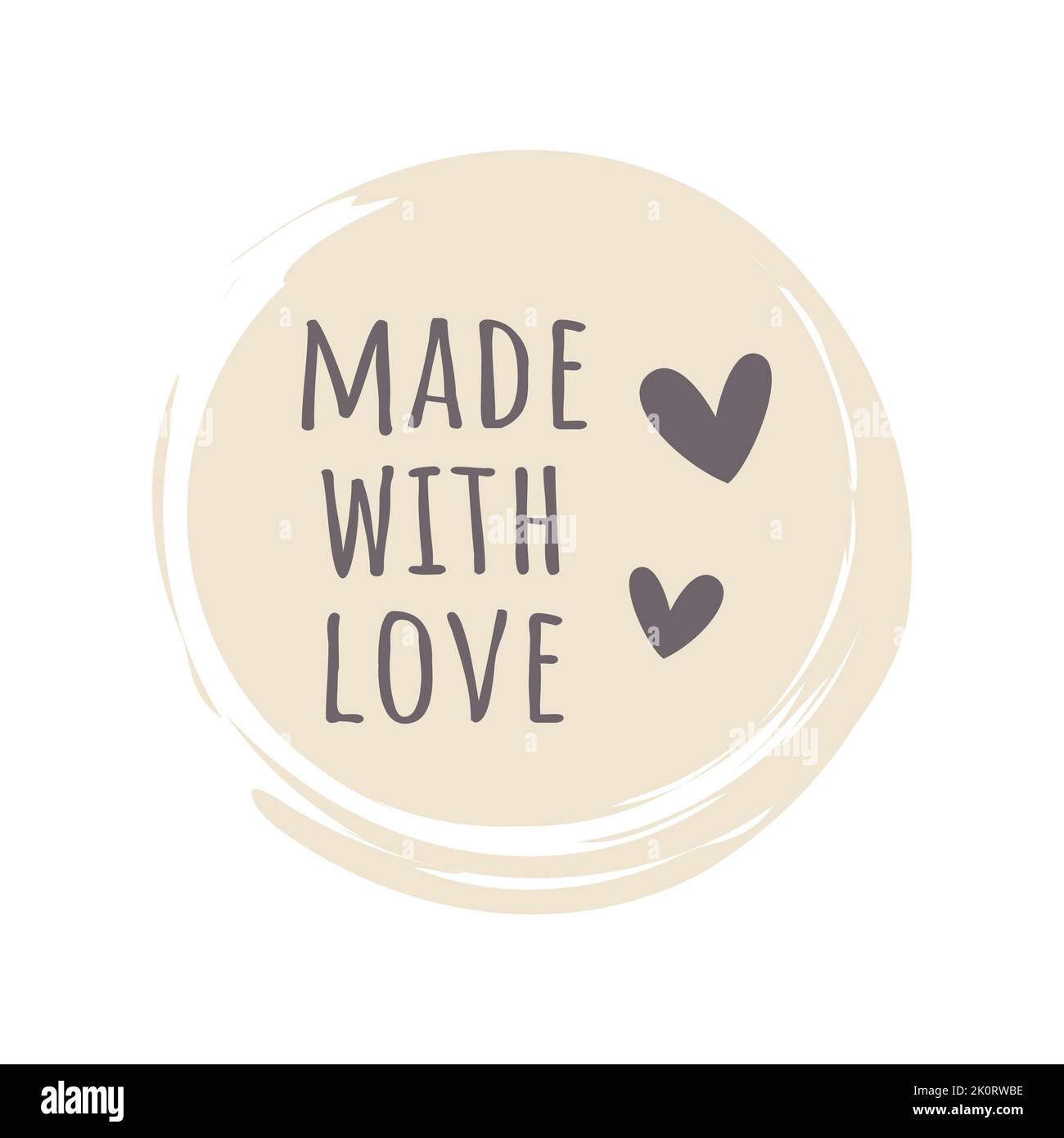 Hand made with love badge label. Handmade vector seal stamp Stock ...