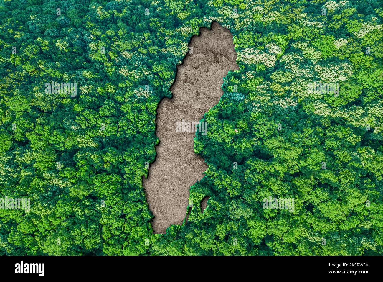 Sustainable habitat Map of Sweden, Environment concept Stock Photo - Alamy