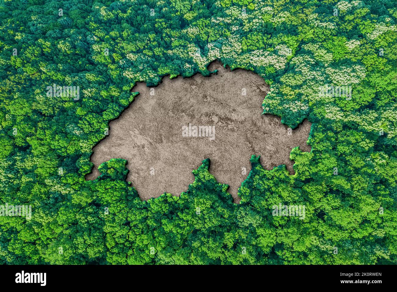 Sustainable habitat Map of Switzerland, Environment concept Stock Photo ...