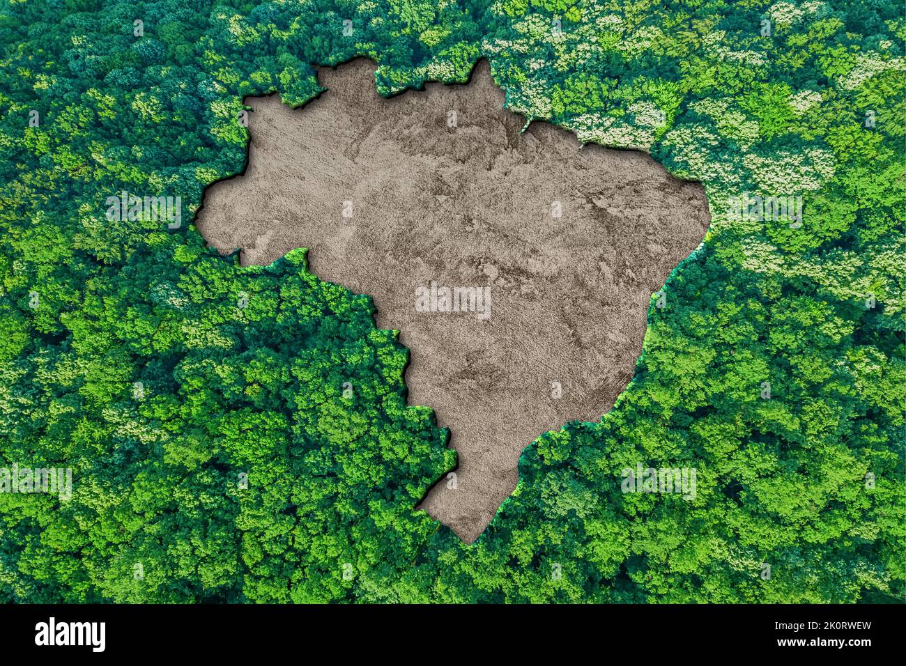 Sustainable habitat Map of Brazil, Environment concept Stock Photo - Alamy