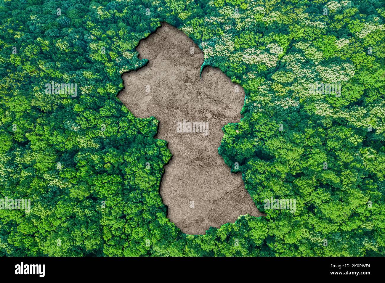 Sustainable habitat Map of Guyana, Environment concept Stock Photo - Alamy