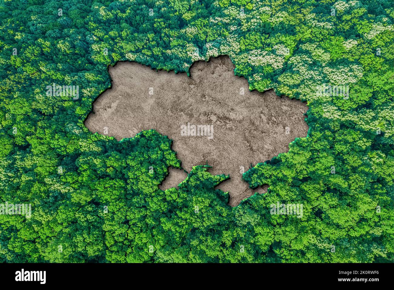 Sustainable habitat Map of Ukraine, Environment concept Stock Photo - Alamy