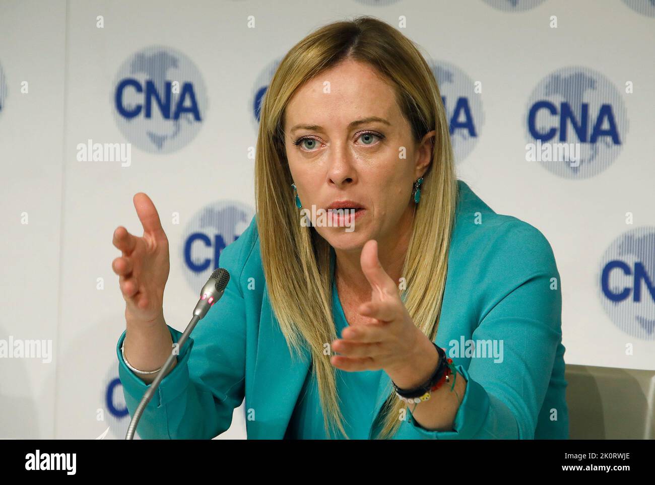 Rome, Italy. 13th Sep, 2022. Rome, Giorgia Meloni during the Face to ...