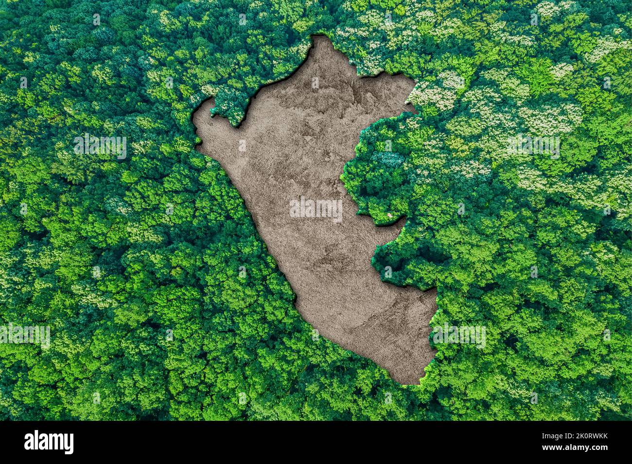 Sustainable habitat Map of Peru, Environment concept Stock Photo - Alamy