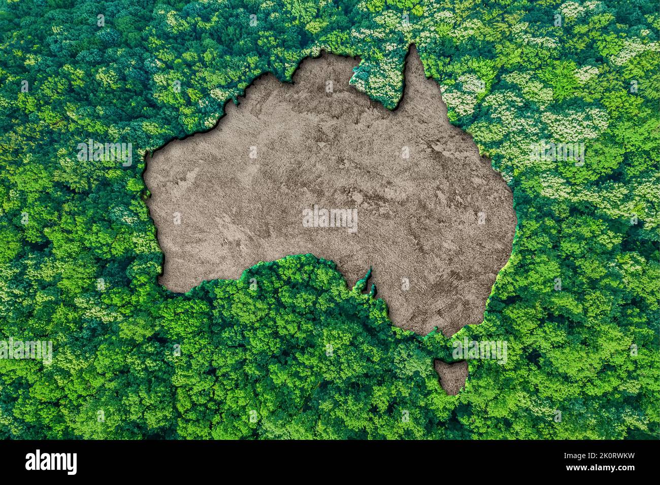 Sustainable habitat Map of Australia, Environment concept Stock Photo ...