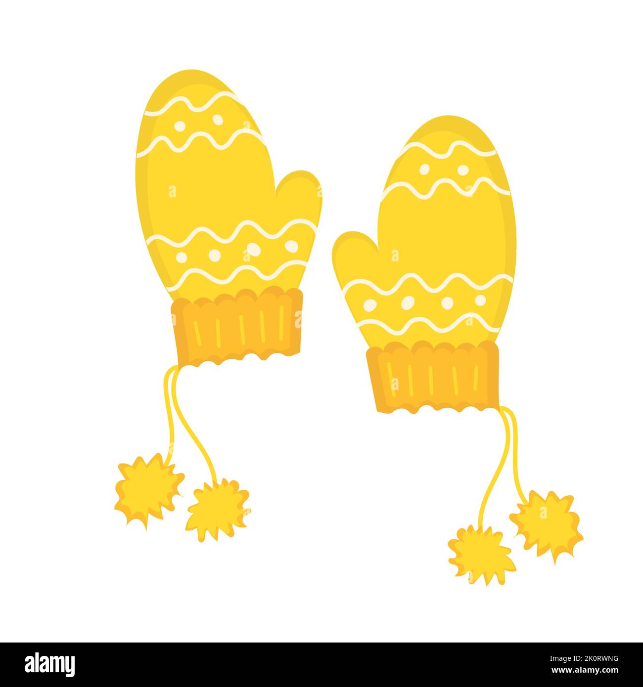 Children pair mittens winter clothes icon and child glove isolated ...