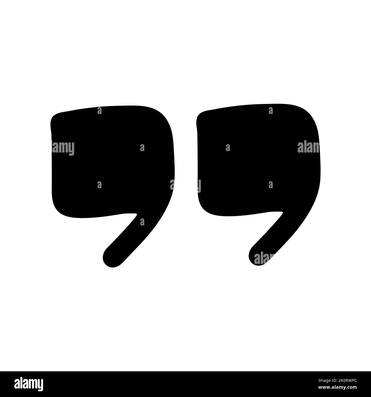 Hand drawn quote icon. Silhouette quote for text and citation phrases ...