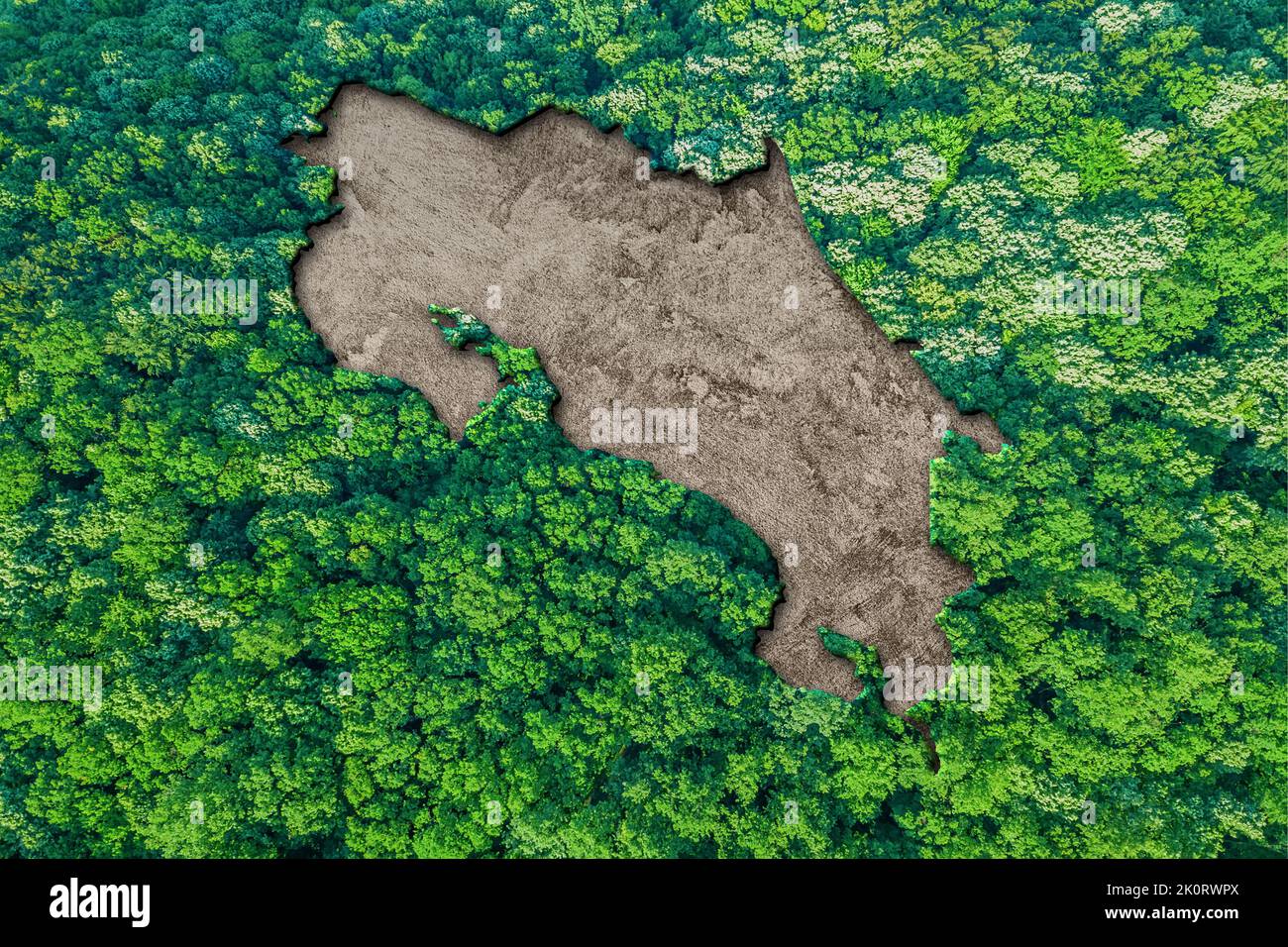 Sustainable habitat Map of Costa Rica, Environment concept Stock Photo ...