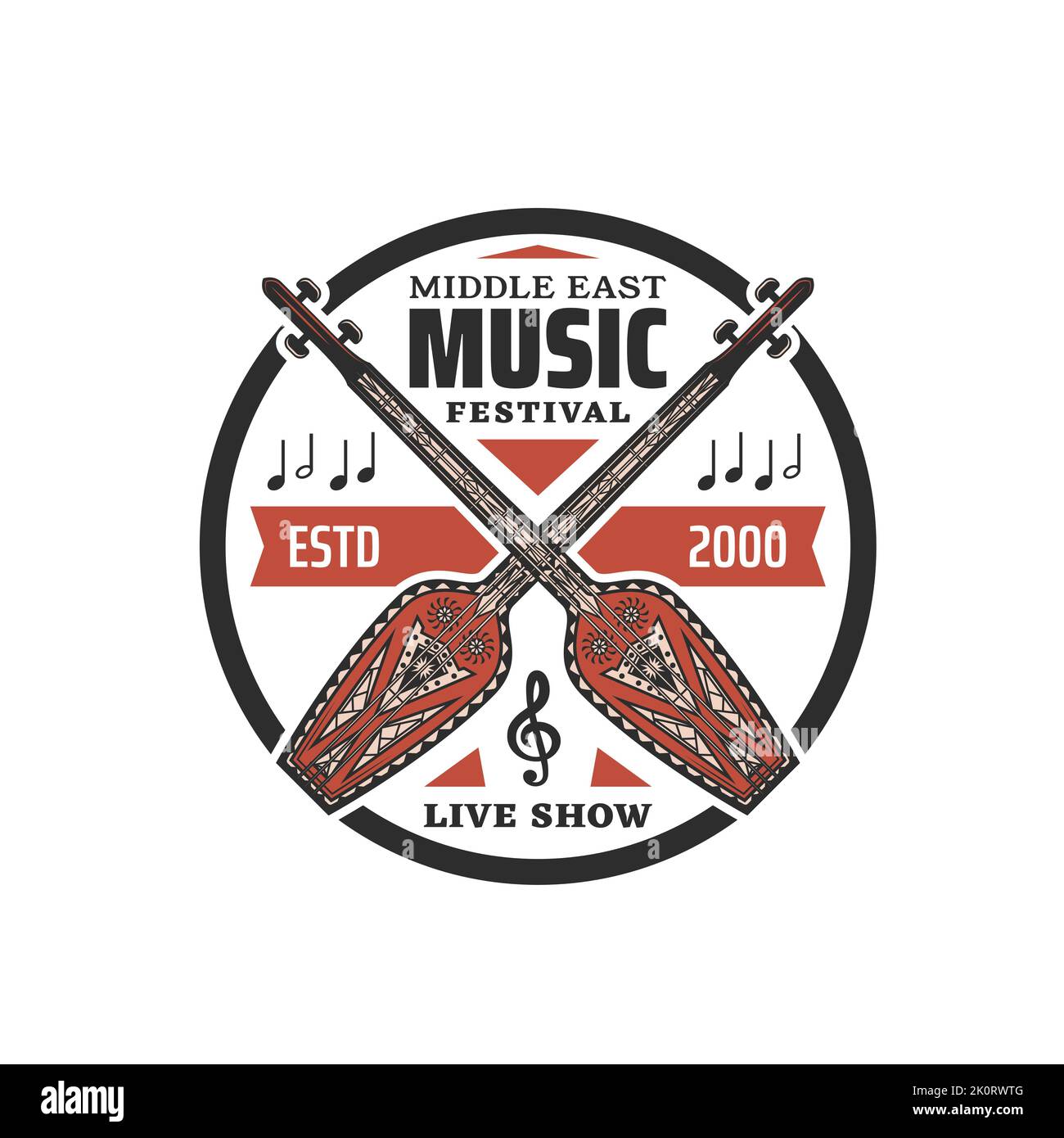 Middle East musical instruments, music festival and folk concert vector ...