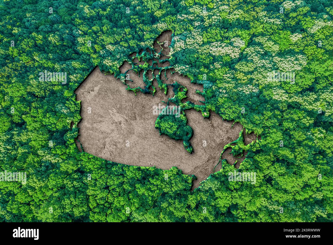 Sustainable habitat Map of Canada, Environment concept Stock Photo - Alamy