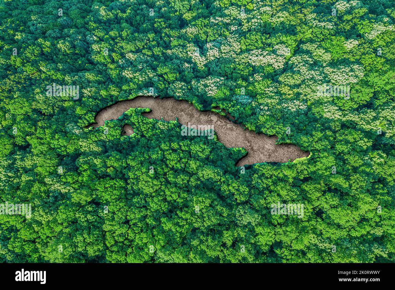 Sustainable habitat Map of Cuba, Environment concept Stock Photo - Alamy