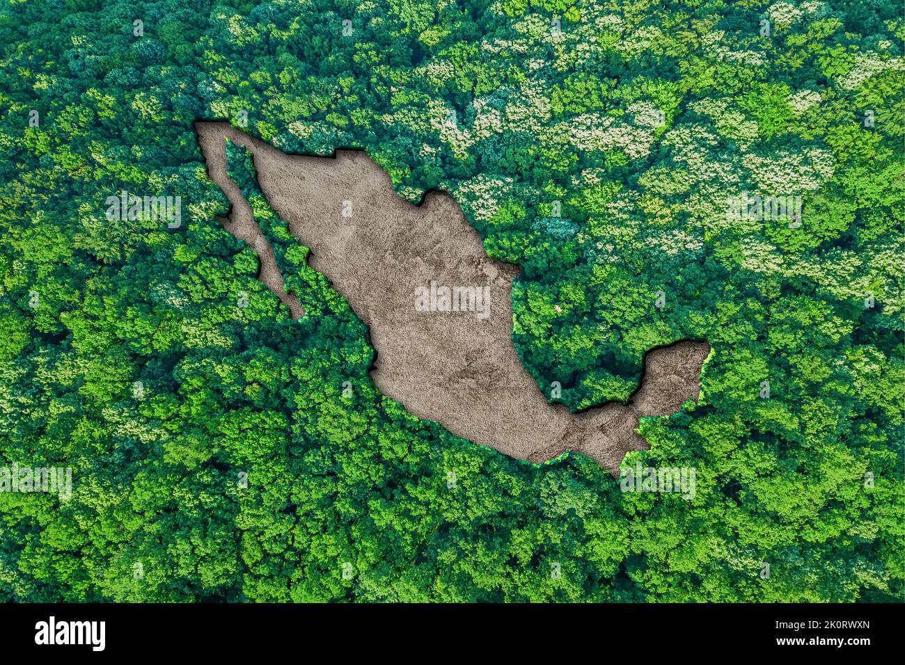 Sustainable habitat Map of Mexico, Environment concept Stock Photo - Alamy
