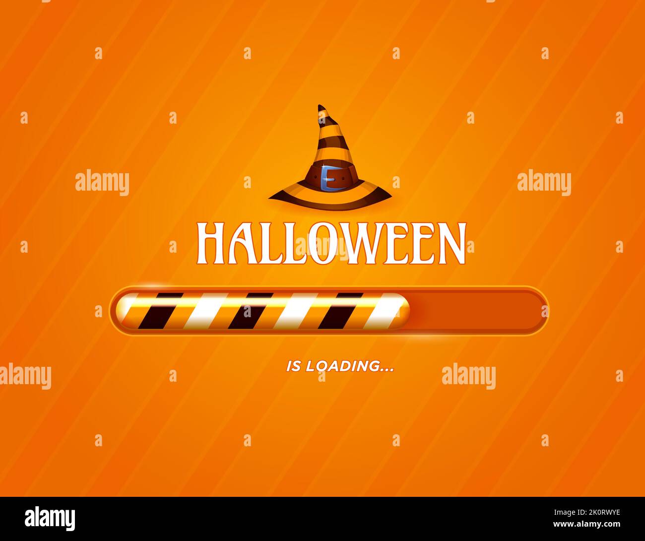 Halloween Loading Bar Horror Holiday Load Indicator For Party Countdown Vector Orange