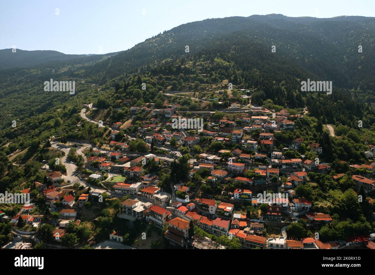 Drone view of Greek village Stock Photo - Alamy