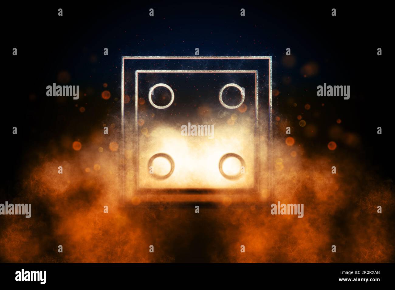 Dice Four at top, Die Symbol, Blue Symbol Stock Photo - Alamy