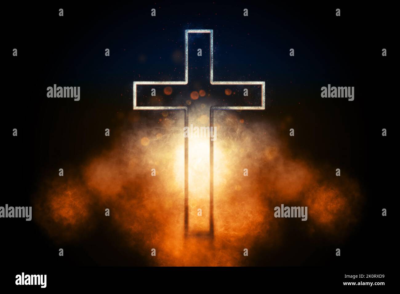 Christian Cross Symbol, Religion cross, Blue symbol Stock Photo - Alamy