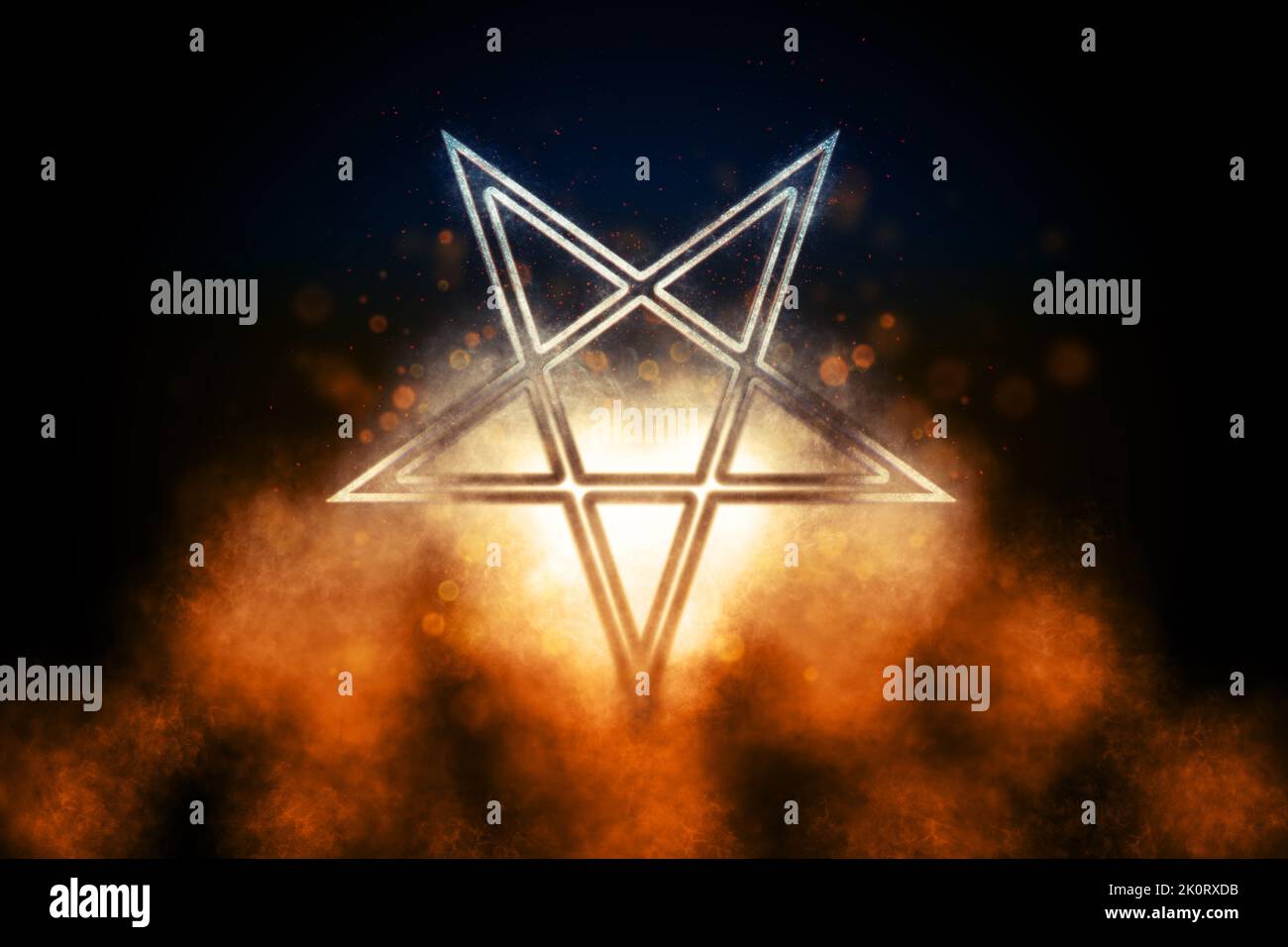 Reversed Pentagram symbol, Satanic sign, Blue symbol Stock Photo - Alamy