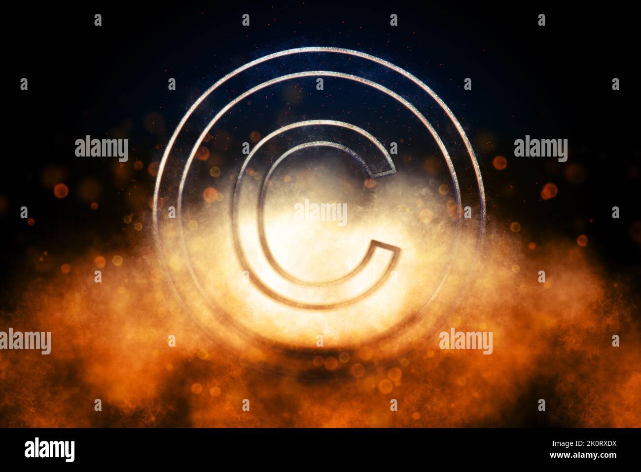 Copyright Symbol, C letter in circle, Blue symbol Stock Photo - Alamy