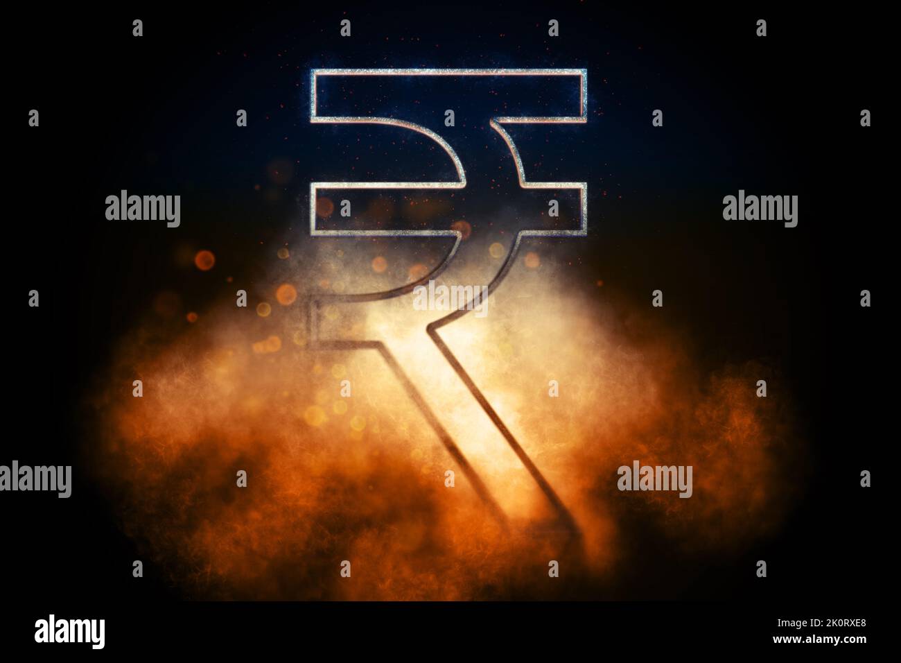 Indian Rupee, INR Rupee currency, Monetary currency symbol, Blue symbol ...