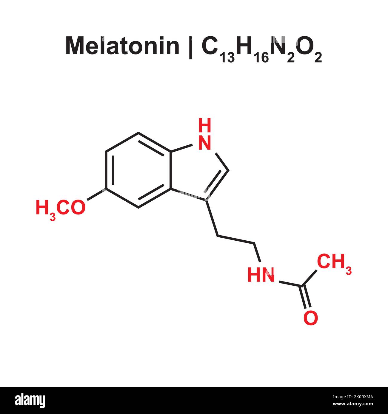 Melatonin C13h16n2o2 Chemical Structure Vector Illustration Stock Vector Image And Art Alamy