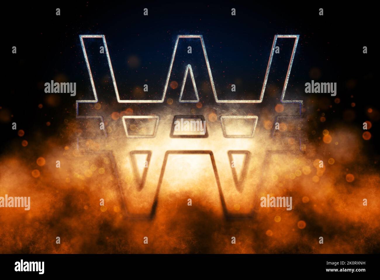 South Korean Won, KRW Won currency, Monetary currency symbol, Blue ...