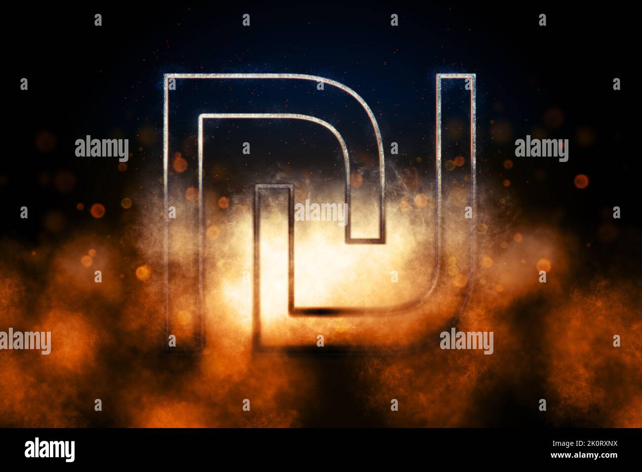 Israeli Shekel, ILS Shekel currency, Monetary currency symbol, Blue ...