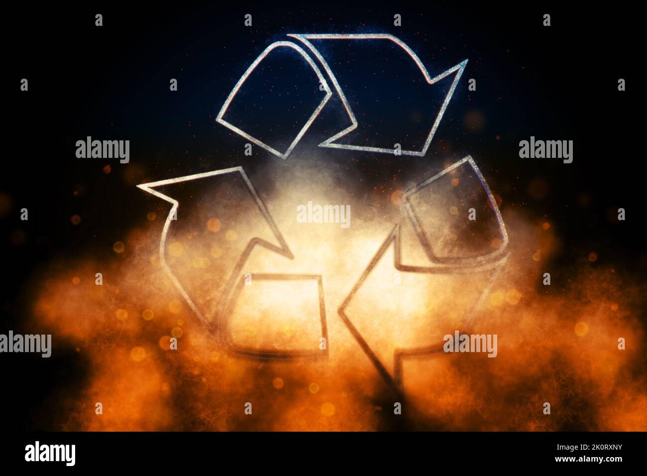 Recycle sign, recycle symbol, Concept of ecology and recycling, Blue ...