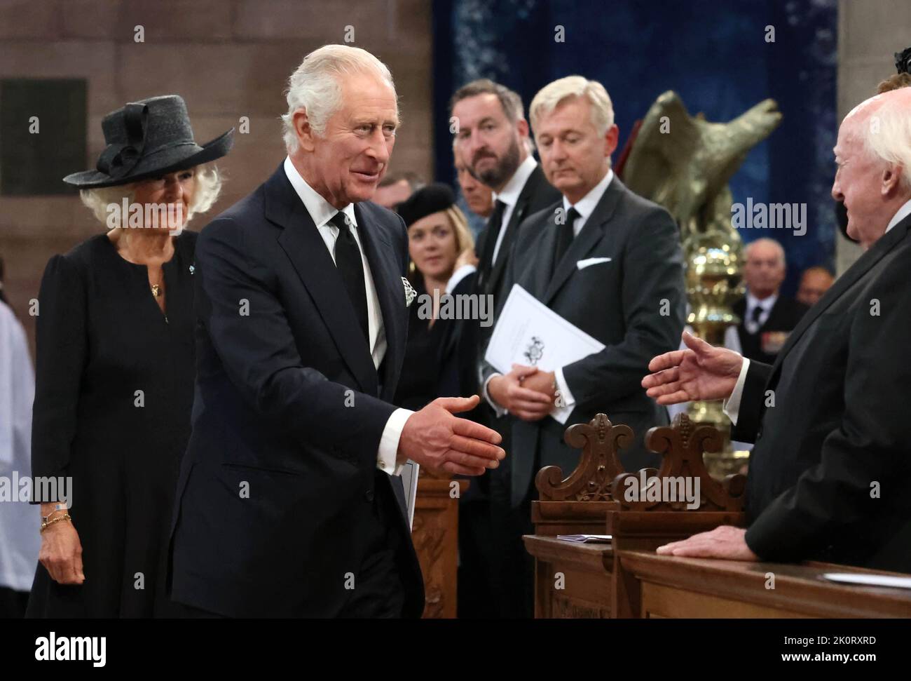 King Charles III and the Queen Consort greet President Michael D ...
