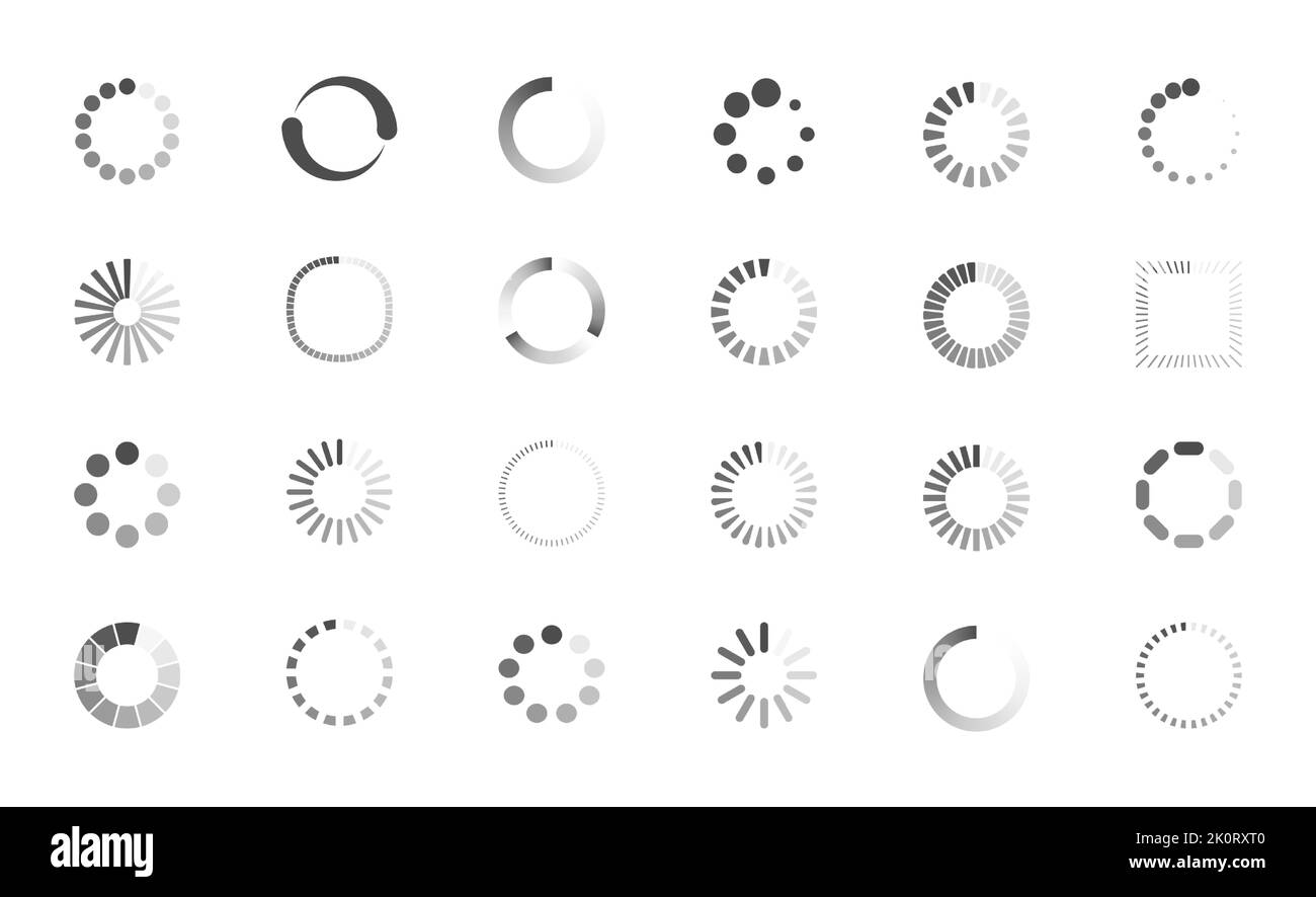 Download sign set. Load icons set. Load system. Data load. Loading bar ...