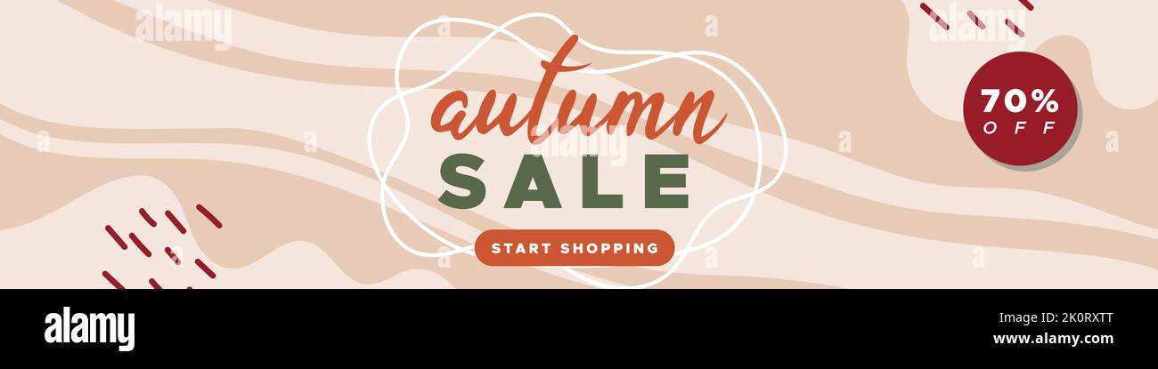Autumn sale colorful banner. Abstract organic wavy shapes background ...