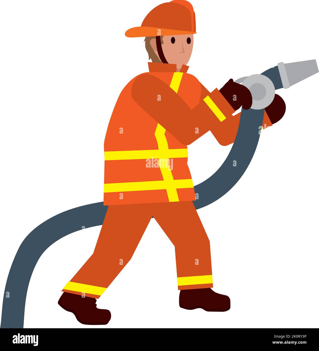 fireman with hose Stock Vector Image & Art - Alamy