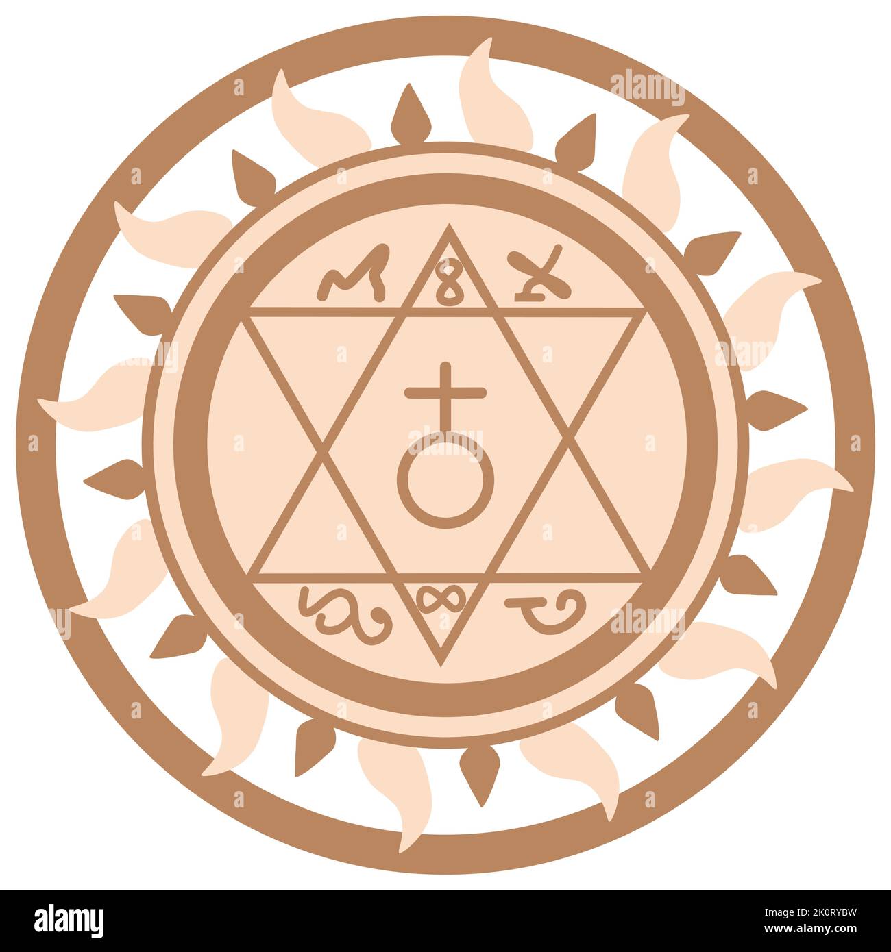 Father's pentacle, a Slavic symbol decorated with an ornament in a ...