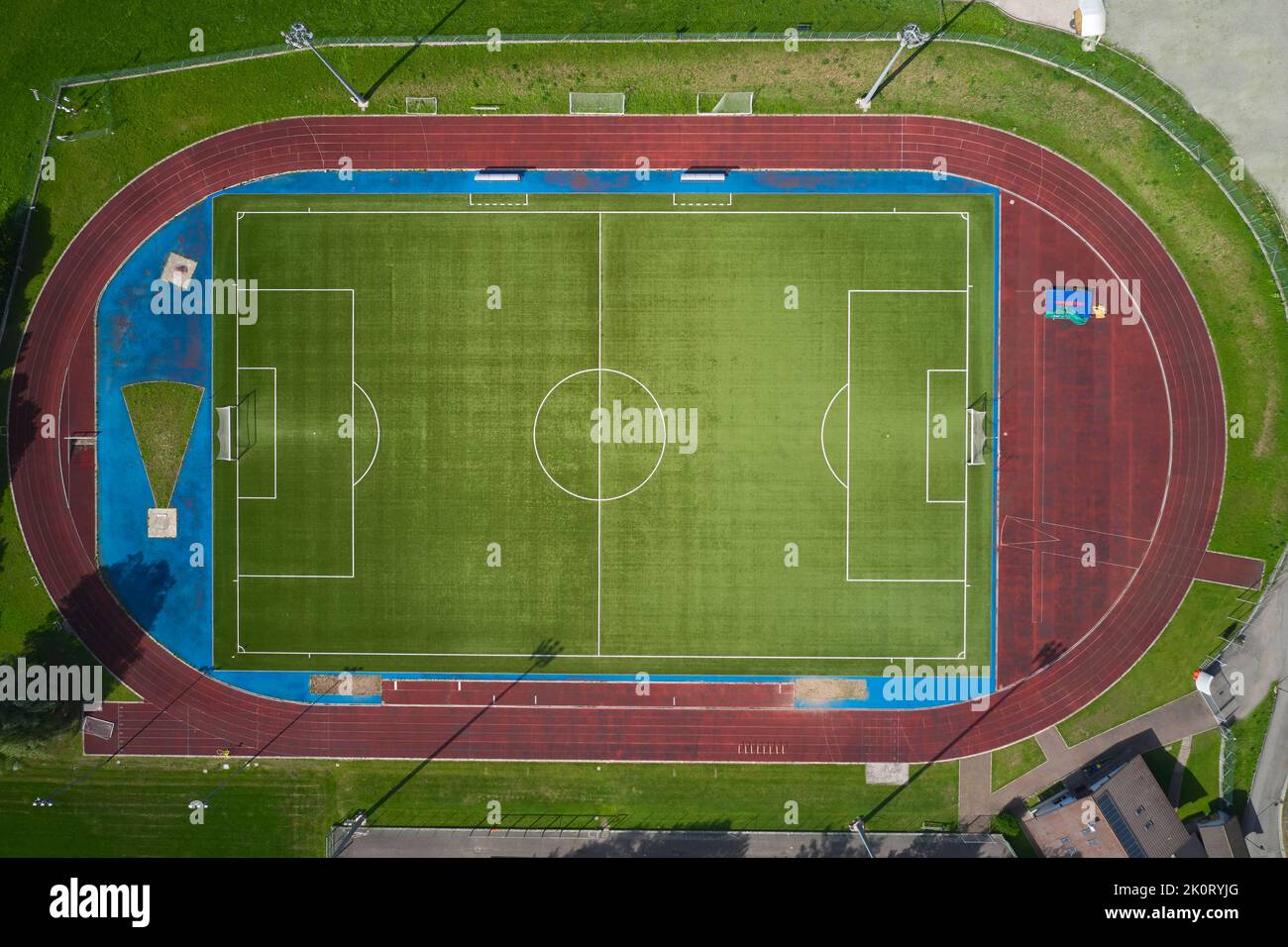 aerial view of a sports area for athletics Stock Photo - Alamy
