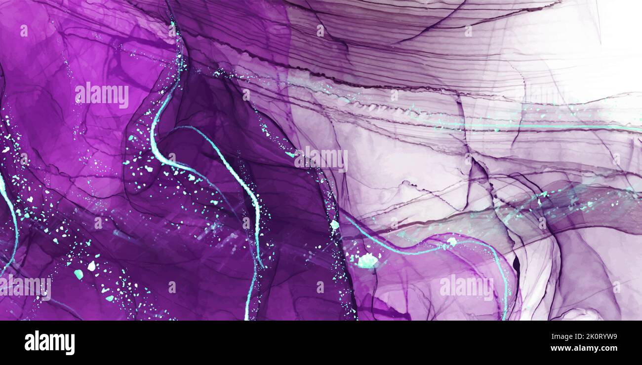 Alcohol Ink Abstract Texture design background white and purple color ...