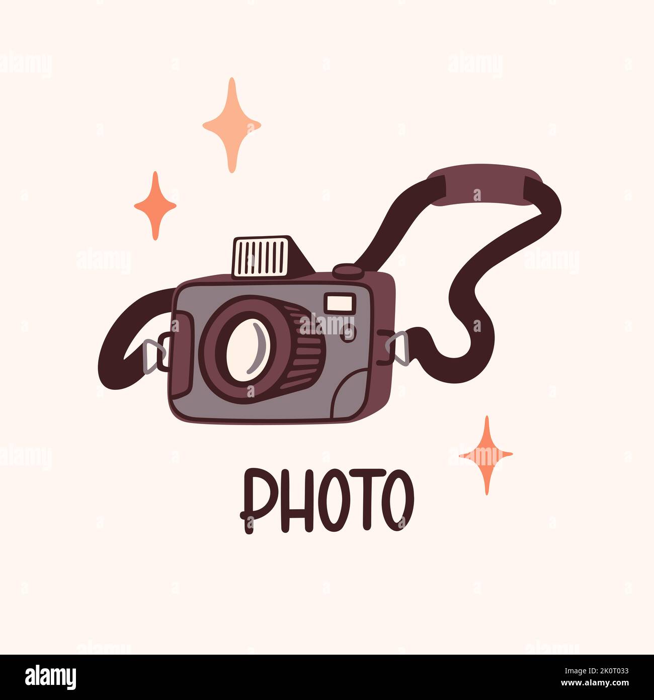 Photo camera, equipment for making a blog or vlog vector illustration ...