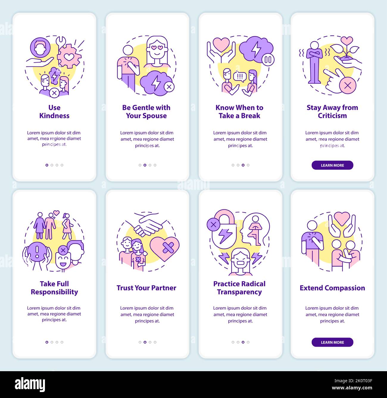 Fixing Relationship And Marriage Onboarding Mobile App Screen Set Stock Vector Image And Art Alamy