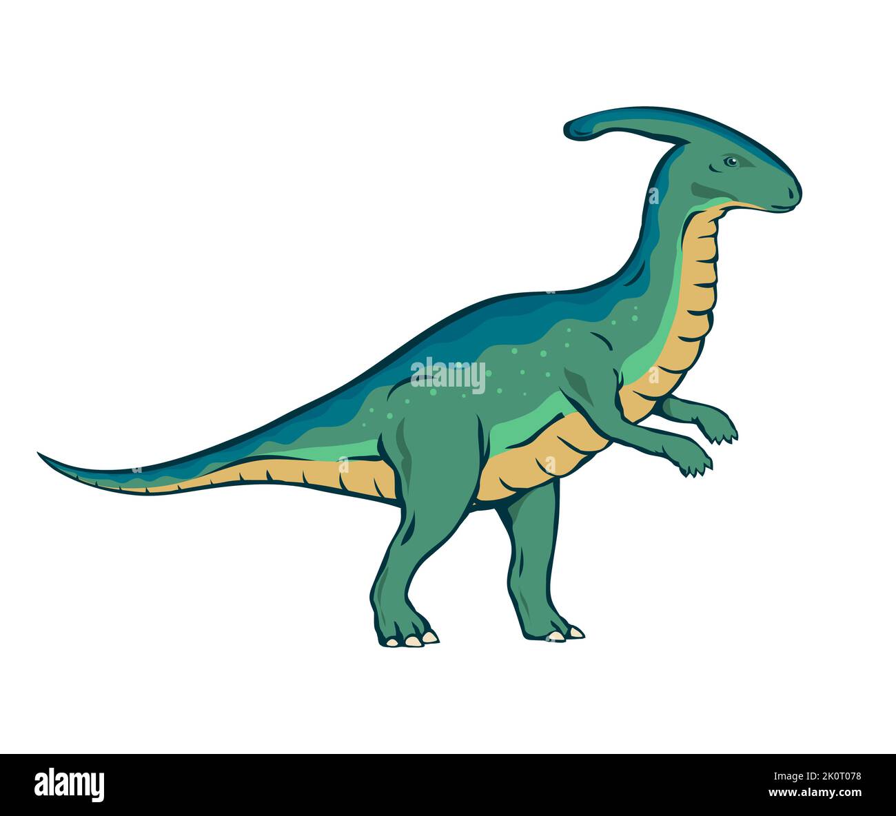 Ancient pangolin parasaurolophus. Prehistoric animal with a horn on ...