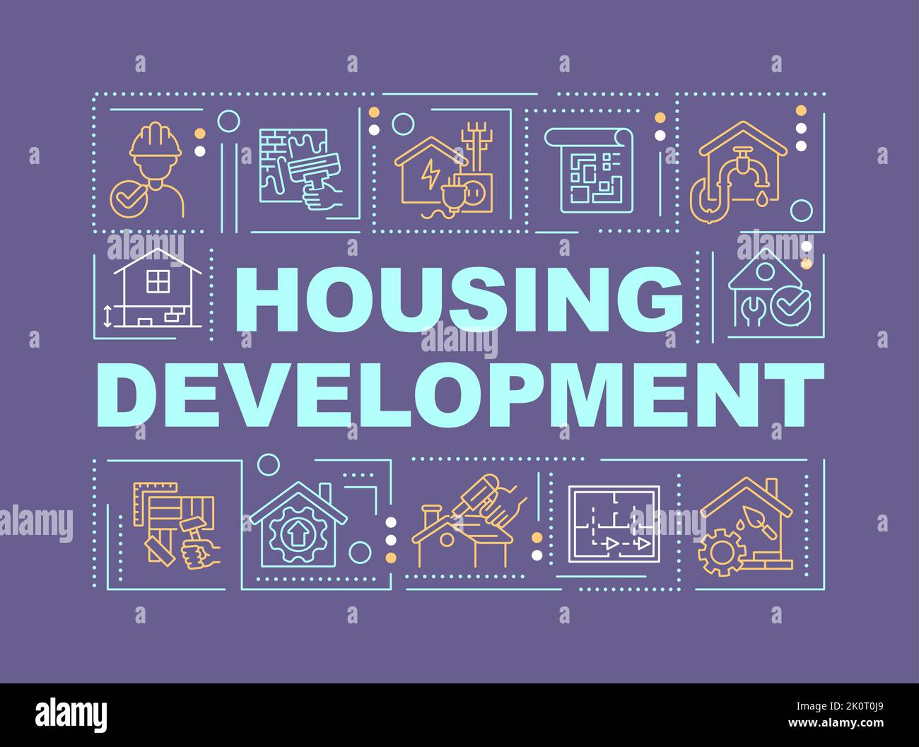 Housing development word concepts dark purple banner Stock Vector Image ...