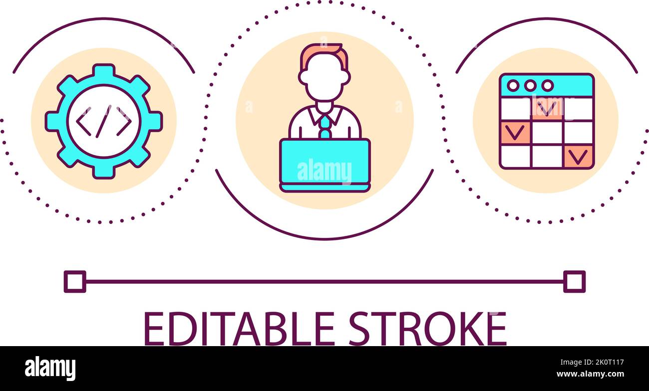 Programmer Work Loop Concept Icon Stock Vector Image And Art Alamy