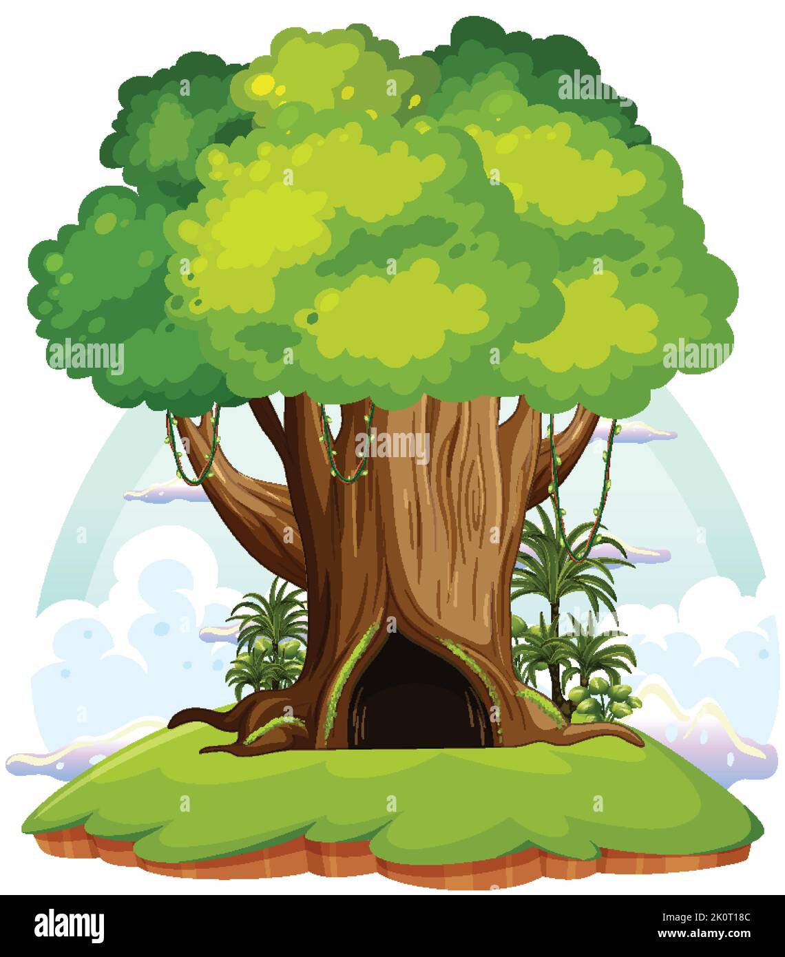 Big tree isolated cartoon illustration Stock Vector Image & Art - Alamy