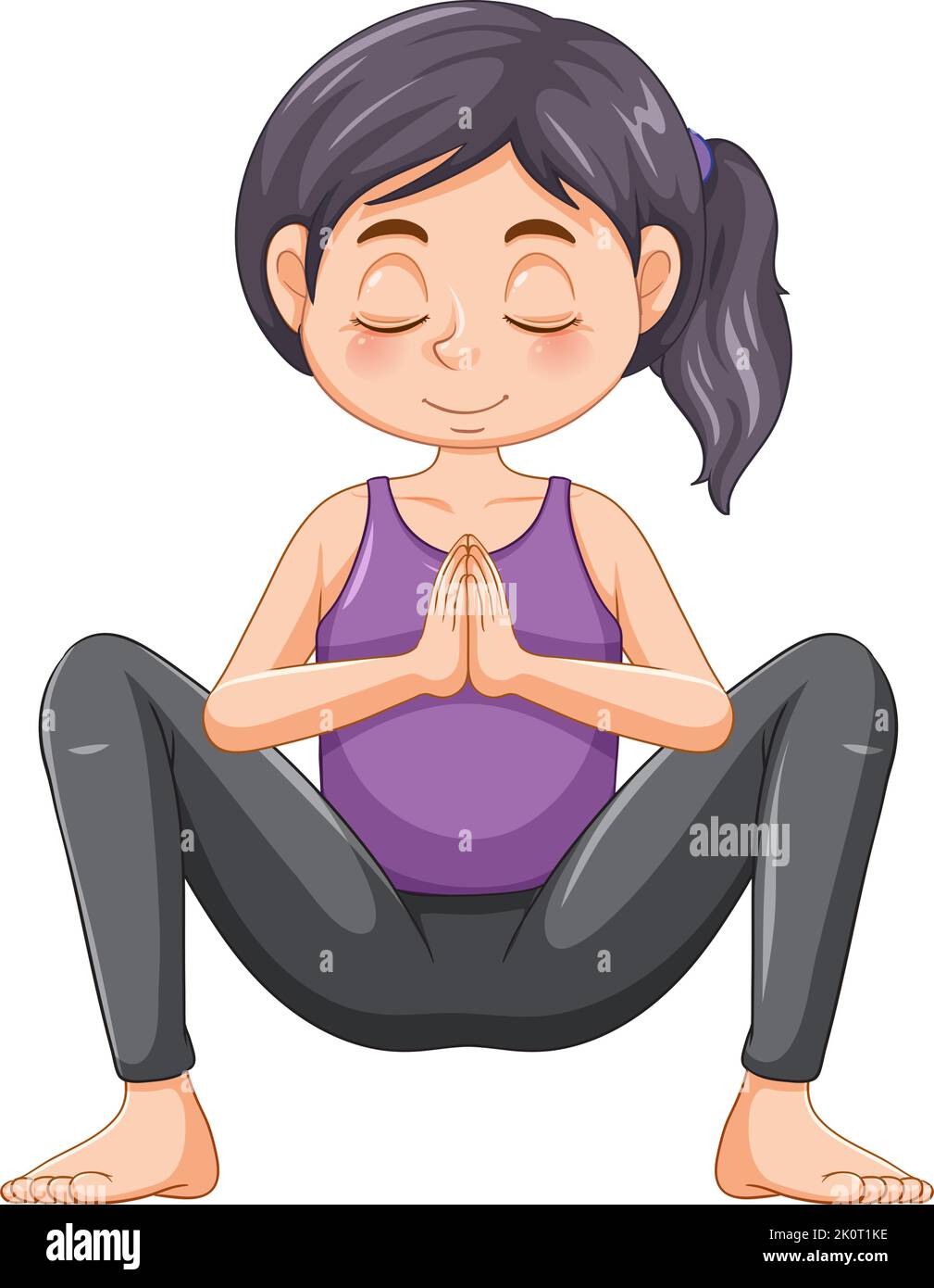 Yoga squat pose cartoon character illustration Stock Vector Image & Art ...