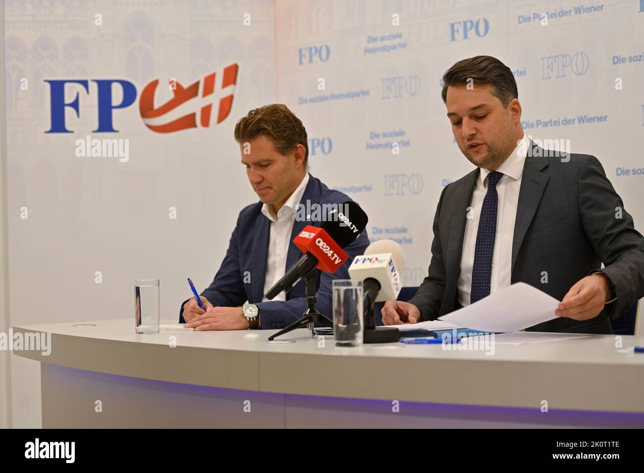 Vienna, Austria. 13th Sep, 2022. Press conference with FPÖ City ...