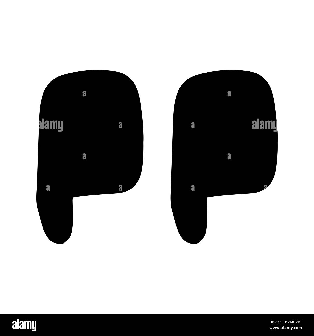 Hand drawn quote icon. Silhouette quote for text and citation phrases ...