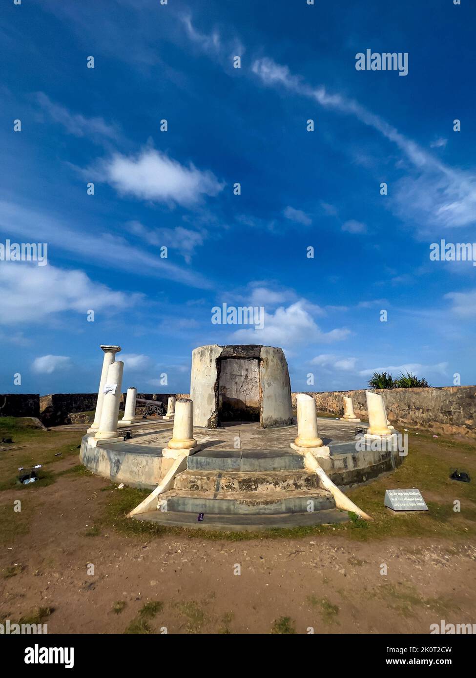 A view of ruins of an old building in Galle dutch Fort in Sri Lanka ...