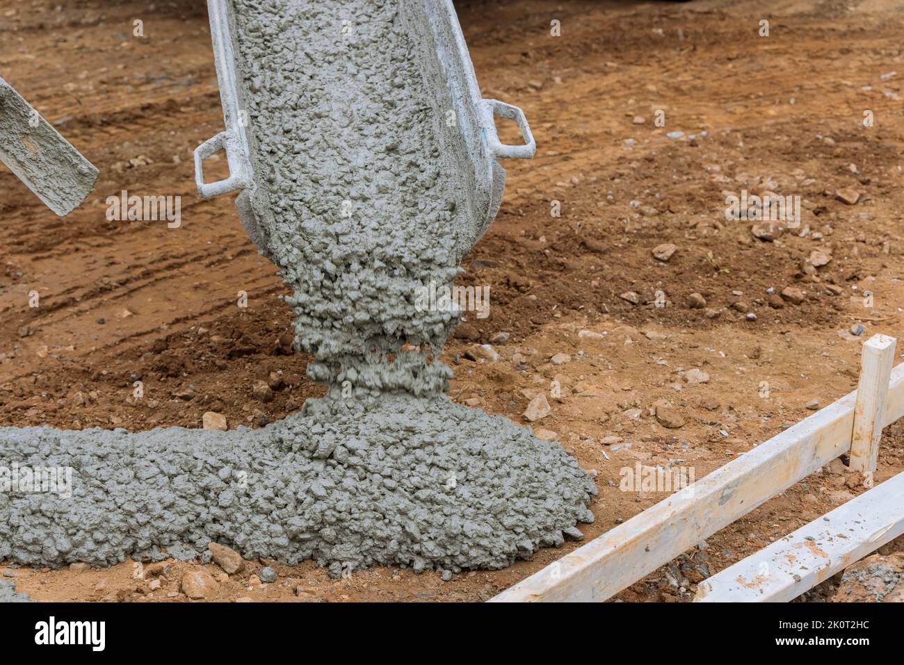 Pouring concrete for a road hi-res stock photography and images - Alamy